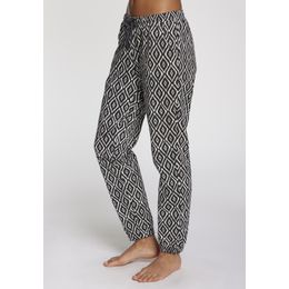 Vivance Dreams Damen Pyjamahose, Gr. 44, schwarz-wei&szlig;, Single Jersey, Obermaterial: 100% Baumwolle, gemustert, Basic, Hosen, mit elastischem Hosensaum