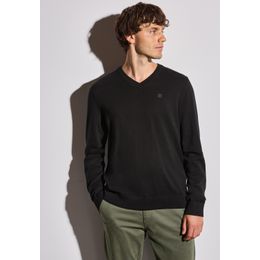 Street One MEN Herren Strickpullover, schwarz, Gr. XXXL, unifarben, Web, 100% Baumwolle, Pullover, aus reiner Baumwolle
