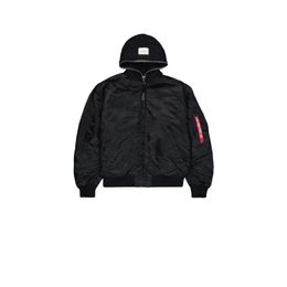 Herren Bomberjacke "MA-1 D-Tec Studio", schwarz, Gr. XXXL, Alpha Industries, Obermaterial: 100% Nylon, Futter: 100% Nylon, Kapuze: 75% Baumwolle, 25%