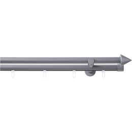 Kombi-Vorhangstange GOOD LIFE, L:120cm &Oslash;:20mm, grau, Aluminium, Kunststoff, Metall, Gardinenstangen, "Punta"