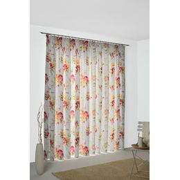 Vorhang WIRTH, B:142cm H:245cm, rot, Jacquard, Polyester, Wohnzimmer, Gardinen, "Montrose"