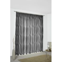 Vorhang WIRTH, B:132cm H:220cm, grau, Jacquard, Obermaterial: 75% Polyester, 25% Baumwolle, Wohnzimmer, Gardinen, "Lupara"