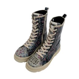 DOGO Damen Stiefelette "Gisele Schn&uuml;rstiefel Boots Promise You Damen Stiefeletten", Gr. 40, schwarz, Lederimitat, Schuhe, Handgefertigt