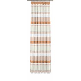 Vorhang WIRTH, B:135cm H:175cm, orange, Jacquard, Baumwolle, Polyacryl, Polyester, Wohnzimmer, Gardinen, "Novara"