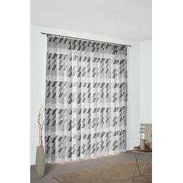 Vorhang WIRTH, B:132cm H:245cm, grau, Jacquard, Baumwolle, Polyester, Wohnzimmer, Gardinen, "Bray"