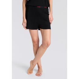 HUGO UNDERWEAR Damen Schlafshorts, Gr. S, schwarz, Jersey, Obermaterial: 95% Baumwolle, 5% Elasthan, unifarben, Basic, Hosen, Hugo Logo-Elastikbund