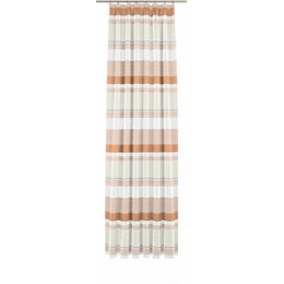 Vorhang WIRTH, B:135cm H:225cm, orange, Jacquard, Baumwolle, Polyacryl, Polyester, Wohnzimmer, Gardinen, "Novara"