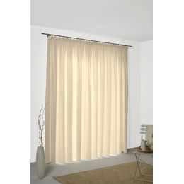 Vorhang WIRTH, B:132cm H:220cm, beige, Jacquard, Polyester, Wohnzimmer, Gardinen, "Felsted"
