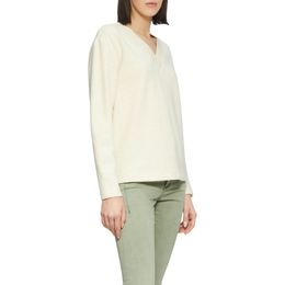 s.Oliver Damen V-Ausschnitt-Pullover, beige, Gr. 46, meliert, Feinstrick, Obermaterial: 70% Polyester, 30% Baumwolle, Pullover, in melierter Optik