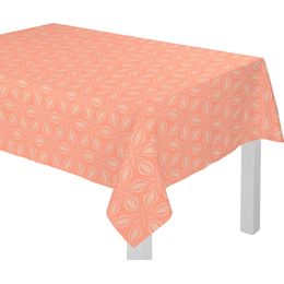 Tischdecke Adam, B:145cm L:190cm, orange, Bio-Baumwolle, Tischdecken, "Retro Floret", aus 100% Bio-Baumwolle