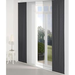 Schiebegardine WIRTH, B:60cm H:245cm, schwarz, Jacquard, Baumwolle, Polyester, Wohnzimmer, Gardinen, "Torbole"