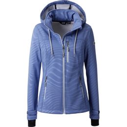 LPO Damen Softshelljacke "Softshelljacke Sarina"indial teal, Gr. 50, 92% Polyester, 8% Elasthan, Jacken, mit Allover‐Pr&auml;gung