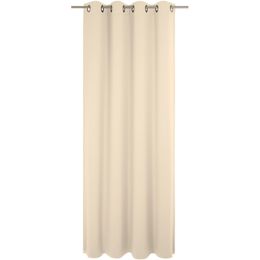 Vorhang WIRTH, B:130cm H:225cm, beige, Jacquard, Baumwolle, Polyester, Wohnzimmer, Gardinen, "Newbury"
