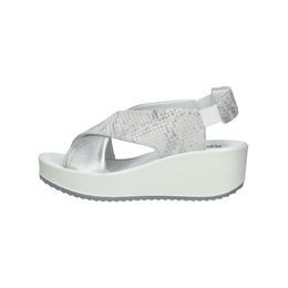 IGI&CO IGI & CO Damen Keilsandalette "IGI & CO Sandalen Leder", Gr. 39wei&szlig;, silber, Leder, Schuhe