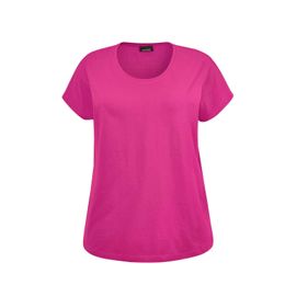 GOLDNER Damen Kurzarmshirt "Shirt mit Rundhalsausschnitt", pink, Gr. 54, Obermaterial: 100% Baumwolle CO., Shirts