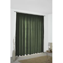 Vorhang WIRTH, B:132cm H:255cm, gr&uuml;n, Jacquard, Baumwolle, Polyester, Wohnzimmer, Gardinen, "Sepino"