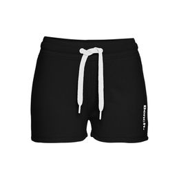 Damen Relaxshorts, BENCH. LOUNGEWEAR, Gr. 36, schwarz-wei&szlig;, Jersey, Obermaterial: 60% Baumwolle, 40% Polyester, unifarben mit Farbeinsatz, Hosen, mit