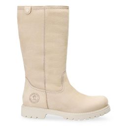 Panama Jack Damen Winterstiefel "Bambina", Gr. 41, beige, Nubukleder, unifarben, Schuhe, Winterboots, Schlupfstiefel, Warmfutter, mit Profilsohle