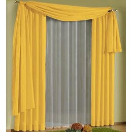 Freihanddeko WIRTH, B:135cm H:600cm, gelb, Polyester, Gardinen, "Daria"