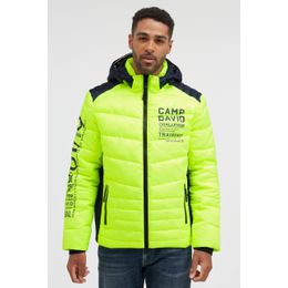 CAMP DAVID Herren Winterjacke, gelb, Gr. XXXL, bedruckt, bestickt, Material Oberstoff: 100% Polyester, Futter Rumpf: 100% Polyamid, Futter &Auml;rmel: