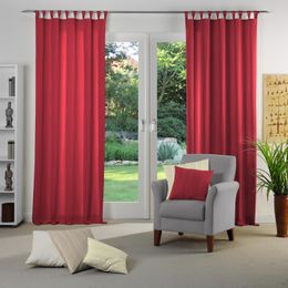 Vorhang WIRTH, B:135cm H:225cm, rot, Jacquard, Polyacryl, Polyester, Wohnzimmer, Gardinen, "LANGWASSER"