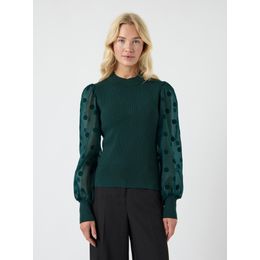 Y.A.S Damen Rundhalspullover "YASDOTME LS KNIT PULLOVER S. NOOS", rosa, Gr. XS, unifarben, Rippstrick, Obermaterial: 52% Viskose, 26% Polyester, 22%