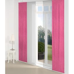 Schiebegardine WIRTH, B:60cm H:145cm, pink, Jacquard, Polyester, Wohnzimmer, Gardinen, "Lahnstein", Inkl. Montagezubeh&ouml;r