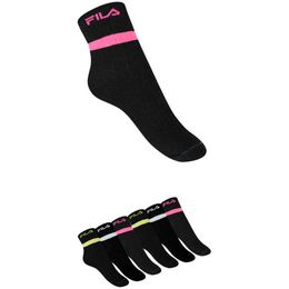 Fila M&auml;dchen Kurzsocken "JUNIOR GIRL QUARTER SOCKS", Gr. 27, schwarz, Baumwollmischung, unifarben, Socken, schlichtes Design mit dezentem Logo, feine