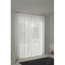 Vorhang WIRTH, B:600cm H:245cm, wei&szlig;, Chenille, Polyester, Wohnzimmer, Gardinen, "Theresa", Store