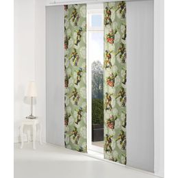 Schiebegardine WIRTH, B:60cm H:145cm, gr&uuml;n, Satin, Polyester, Gardinen, "Turtles", Nickelodeon