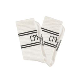 Herren Langsocken, Copenhagen Studios, Gr. 43, wei&szlig;, Baumwollmischung, unifarben, Socken, mit Pike&eacute;-Struktur unter der Sohle