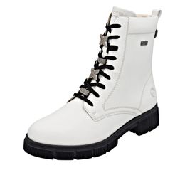 Remonte Damen Schnürstiefelette, Gr. 37, weiß, Leder, unifarben, Schuhe, Outdoorboots, Schnürboots mit wasserabweisender TEX-Membran