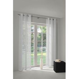Vorhang WIRTH, B:450cm H:145cm, grau, Polyester, Wohnzimmer, Gardinen, "Chlo&eacute;", Store