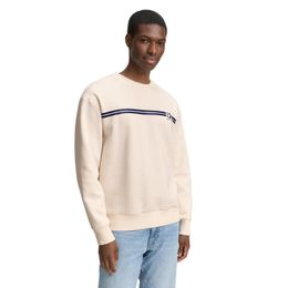 Herren Sweatshirt, wei&szlig;, Gr. S, Tom Tailor Denim, bedruckt, unifarben, Sweatware, Obermaterial: 70% Baumwolle, 30% Polyester, Sweatshirts, mit