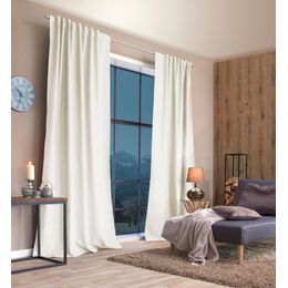 Vorhang HOME BASICS, B:135cm H:145cm, wei&szlig;, Polyester, Wohnzimmer, Gardinen, "ESKIMO", Thermostoff Uni ESKIMO