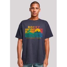 F4NT4STIC Herren T-Shirt "US National Parks Rocky Mountain Sunset", blau, Gr. XL, Obermaterial: 100% Baumwolle, Shirts, Premium Qualit&auml;t