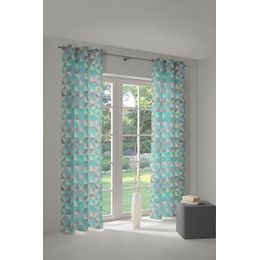 Vorhang Adam, B:145cm H:245cm, blau, Jacquard, Baumwolle (Bio-Baumwolle), Wohnzimmer, Gardinen, "Bio Bel", aus 100% Bio-Baumwolle