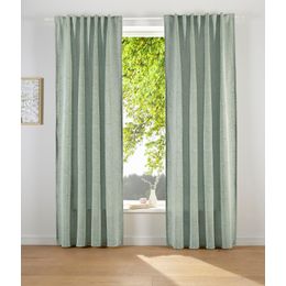 Vorhang, B:132cm H:145cm, gr&uuml;n, LeGer Home by Lena Gercke, Jacquard, Polyacryl, Polyester, Wohnzimmer, Gardinen, "LESKA", blickdicht, glatt, gewebt,