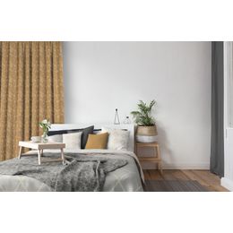 Vorhang Adam, B:142cm H:225cm, gelb, Jacquard, Baumwolle, Wohnzimmer, Gardinen, "Flower Cuv&eacute;e", aus 100% Bio-Baumwolle