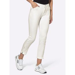 Heine Damen 7/8-Jeans, weiß, Gr. 42, unifarben, 56% Baumwolle, 19% Polyester, 14% Lyocell, 10% Viskose, 1% Elasthan, Jeans