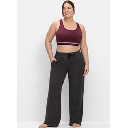 sheego Damen Sporthose, grau, Gr. 46, unifarben, 70% Viskose, 26% Polyamid, 4% Elasthan, Hosen