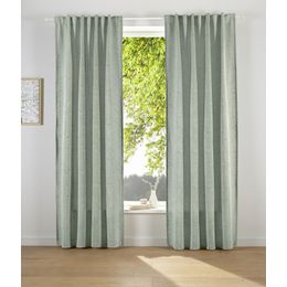 Vorhang, B:132cm H:175cm, gr&uuml;n, LeGer Home by Lena Gercke, Jacquard, Polyacryl, Polyester, Wohnzimmer, Gardinen, "LESKA", blickdicht, glatt, gewebt,
