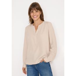 Cecil Damen Langarmbluseoat milk beige, Gr. XL, unifarben, Stoff, 100% Viskose, Blusen, in Unifarbe