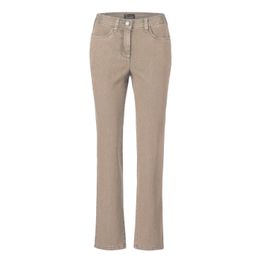 GOLDNER Damen Regular-fit-Jeans "Denimhose mit Stretchkomfort", beige, Gr. 50, Obermaterial: 78% Baumwolle CO. 20% Polyester PES. 2% Elasthan EL.,