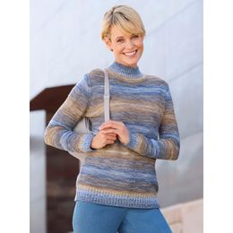 Classic Basics Damen Stehkragenpullover "Stehkragen-Pullover", braun, Gr. 44, bedruckt, gemustert, mehrfarbig, 100% Polyacryl, Pullover
