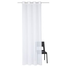 Vorhang WIRTH, B:450cm H:145cm, wei&szlig;, Polyester, Wohnzimmer, Gardinen, "CHARLOTTE", Store