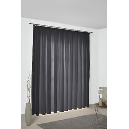 Vorhang WIRTH, B:132cm H:175cm, schwarz, Jacquard, Baumwolle, Polyester, Wohnzimmer, Gardinen, "Torbole"