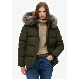 Superdry Damen Steppjacke "EVEREST 5 BAFFLE PUFFER JKT"army khaki grün, Gr. XL, unifarben, Web, Obermaterial: 100% Polyester, Jacken