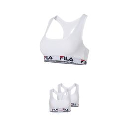 Fila Damen Bustier "WOMAN BUSTIER", Gr. S, wei&szlig;, Obermaterial: 95% Baumwolle, 5% Elasthan, unifarben, BHs, ohne Polsterung und ohne B&uuml;gel,