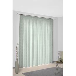 Vorhang WIRTH, B:132cm H:225cm, gr&uuml;n, Jacquard, Baumwolle, Polyester, Wohnzimmer, Gardinen, "Telfort"